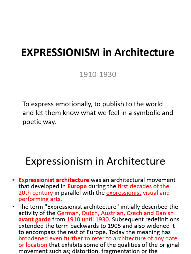 7 Expressionism (1910-1930) | PDF | Art Movements | Architectural Styles