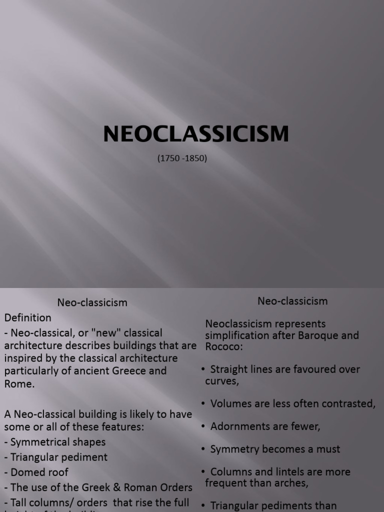 1 Neoclassicism (1750-1850) | PDF | Style | Architectural Design