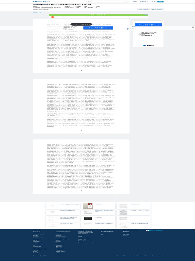 Understanding Trusts and Entities in Legal Context - Course Sidekick ...