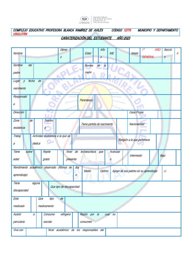 Ficha Estudiantil | PDF