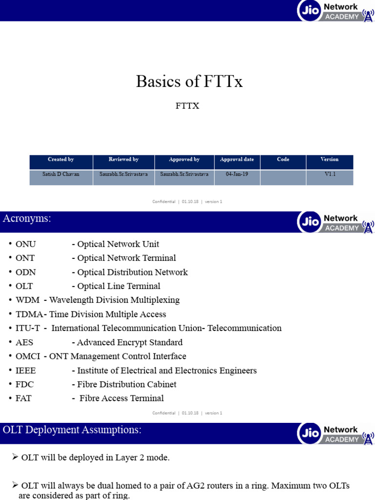 Basics of FTTX | PDF | Fiber To The X | Internet
