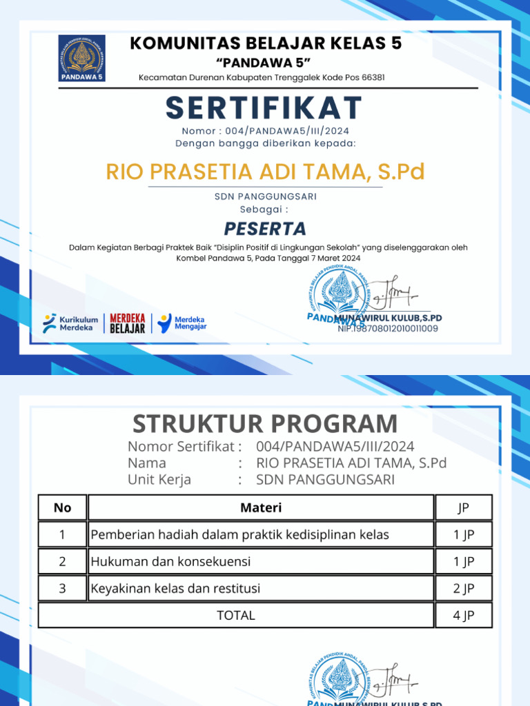 Sertifikat Kombel - Rio Prasetia Adi Tama - 2 | PDF