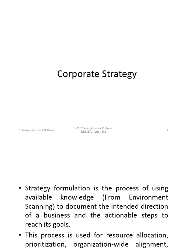 Strategy Formuation Unit-3 Notes Part-1 | Download Free PDF | Strategic ... Strategy Formuation Unit-3 Notes Part-1 | Download Free PDF | Strategic ...