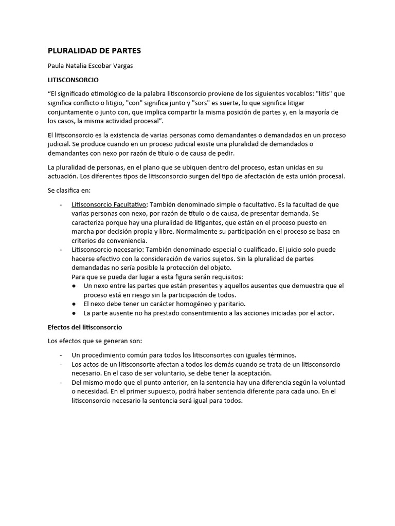 Pluralidad de Partes | PDF | Reunión | Ley procesal