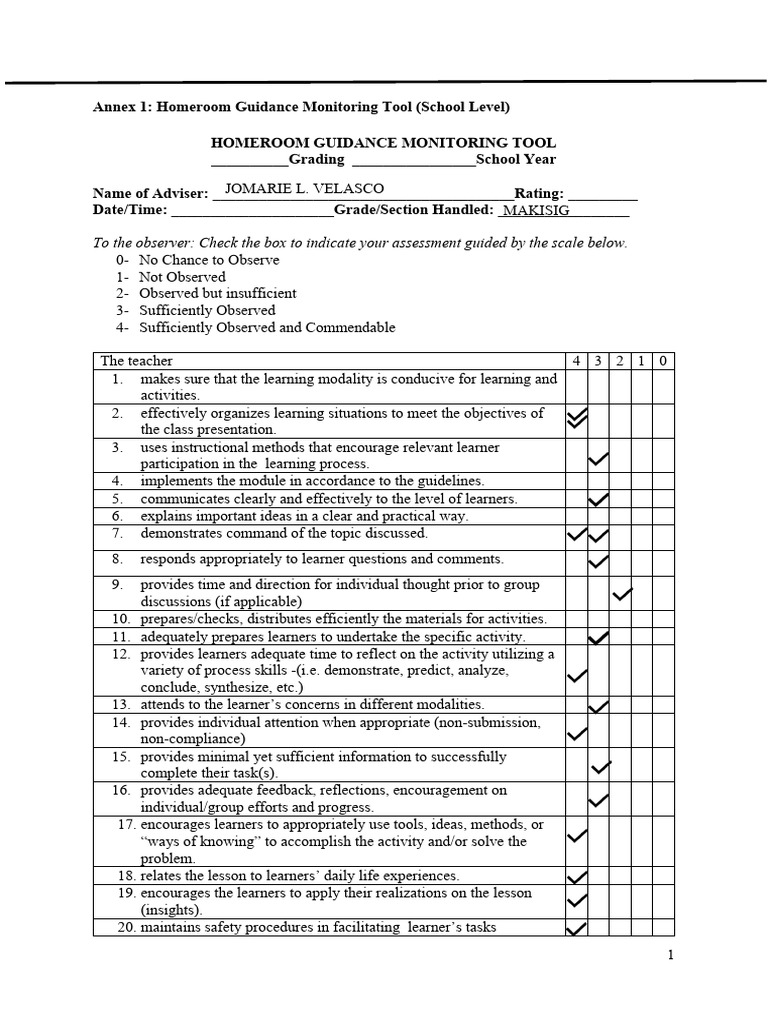 HG Monitoring and Assesment Tool | PDF | Learning | Decision Making