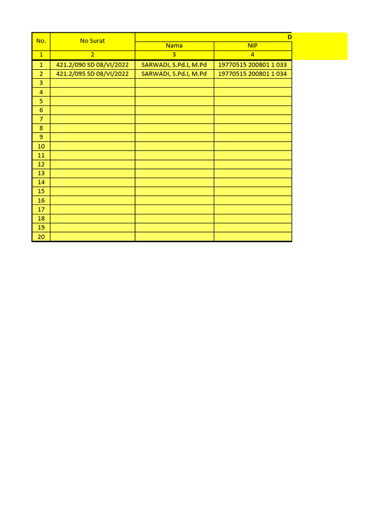Formulir Peserta LT 2 SDN Curug | PDF