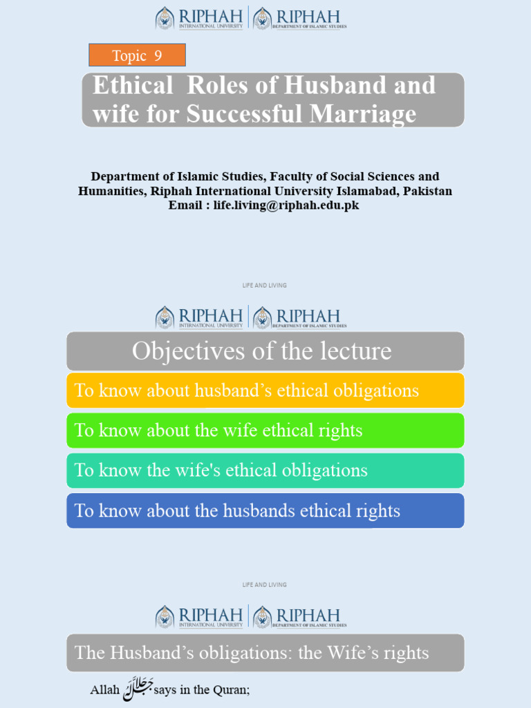 Lec 9 Roles of Husband and Wife for Successful Marriage | PDF | Wife ...