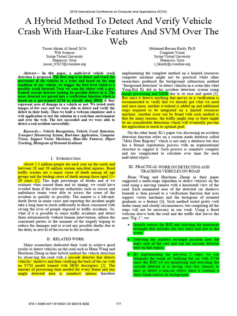 A Hybrid Method to Detect and Verify Vehicle Crash with Haar-Like Features and SVM Over the Web ...