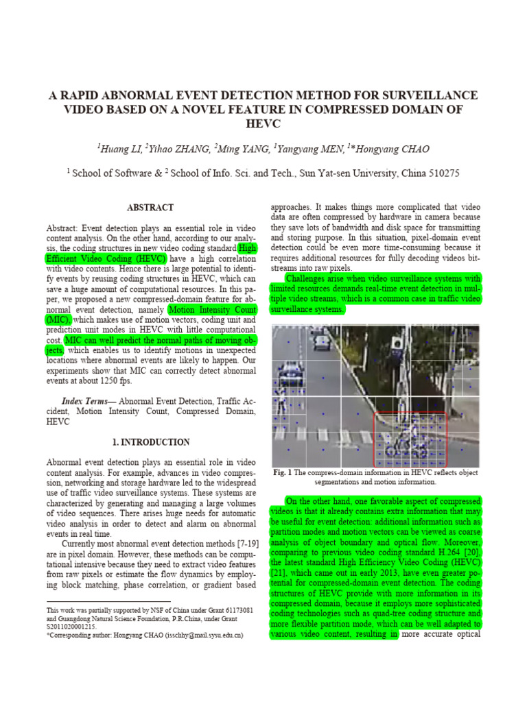 A Rapid Abnormal Event Detection Method For Surveillance Video Based On ... A Rapid Abnormal Event Detection Method For Surveillance Video Based On ...