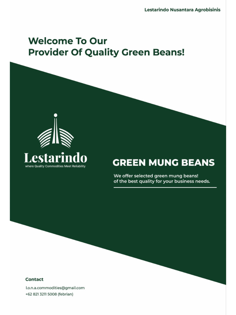 Lestarindo_brochure_Green_Mung_Beans | PDF