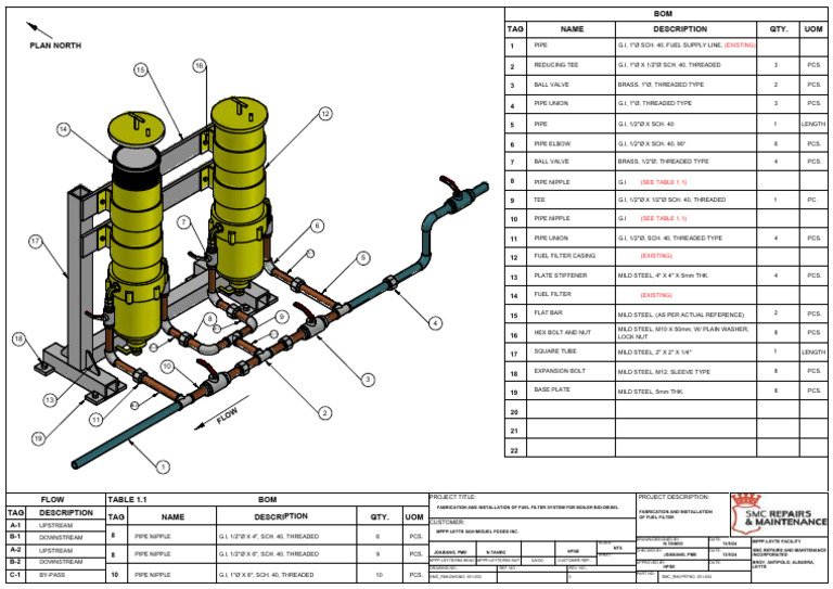 BOILER BIO-DIESEL FUEL FILTER PIPING SYSTEM - Rev.0 | PDF | Pipe (Fluid ...