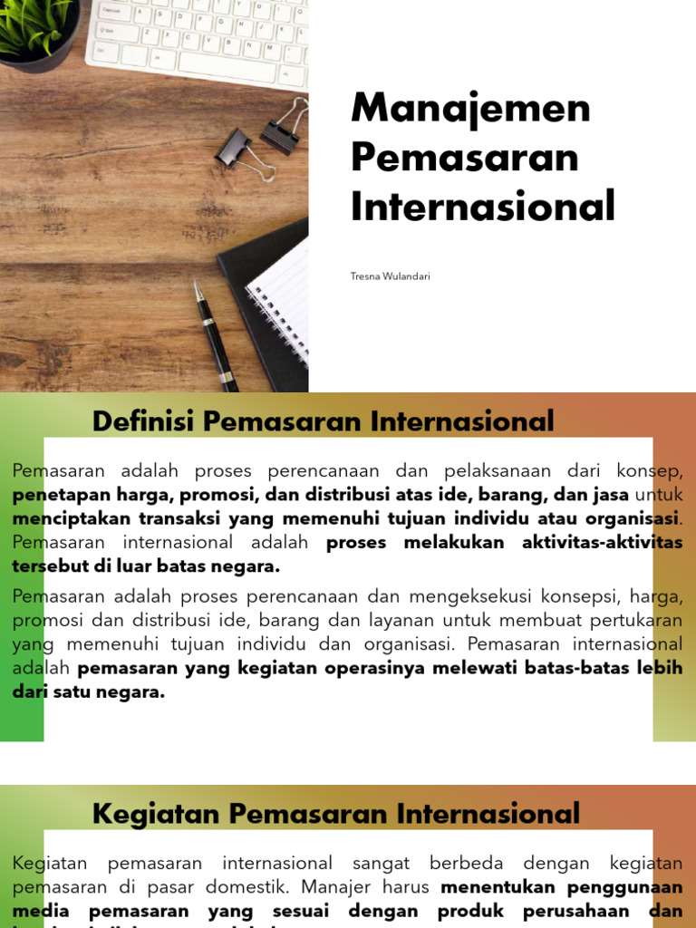 Week-10 Manajemen Pemasaran Internasional | PDF | Bisnis