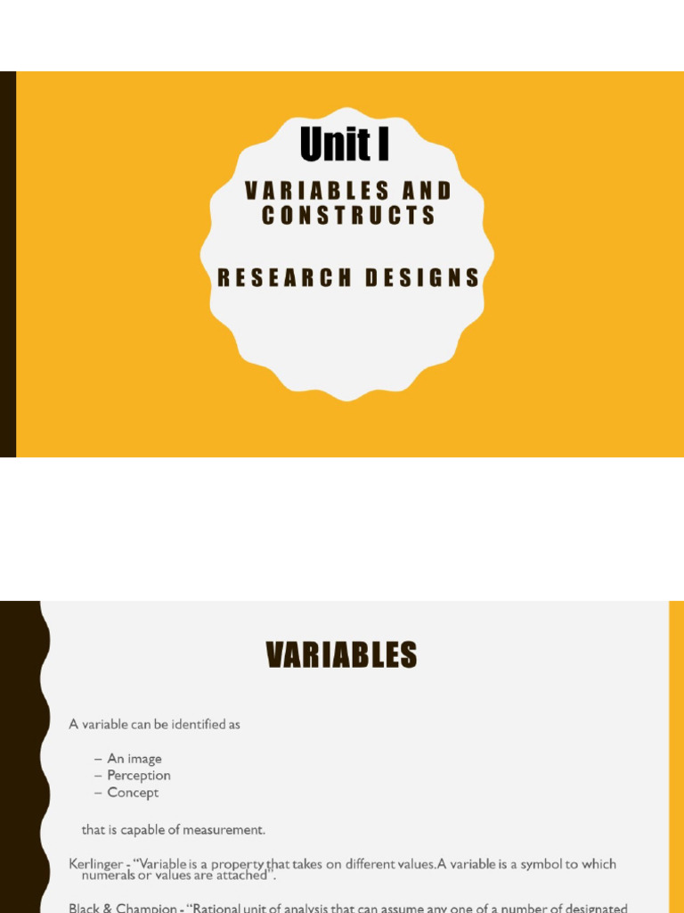 Class 4 - Variables and Research Designs | PDF