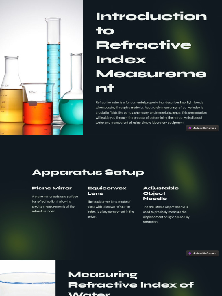 Refractive Index Measurement Guide | PDF | Refractive Index | Refraction