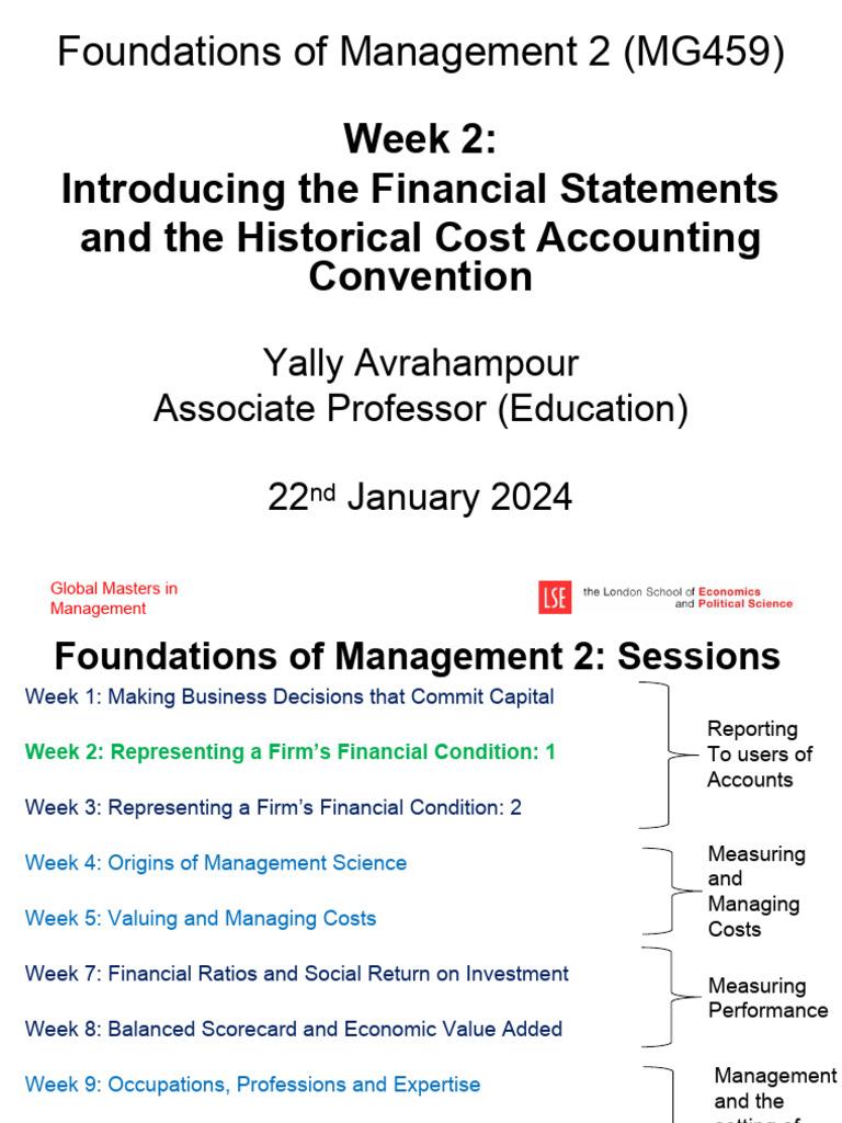 Week 2: Introducing The Financial Statements and The Historical Cost Accounting Convention | PDF ...
