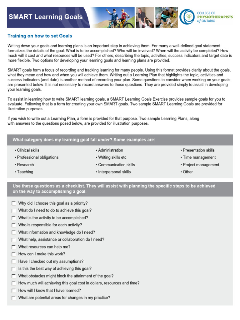 QMF Smart Learninggoals Updated | PDF | Goal | Physical Therapy
