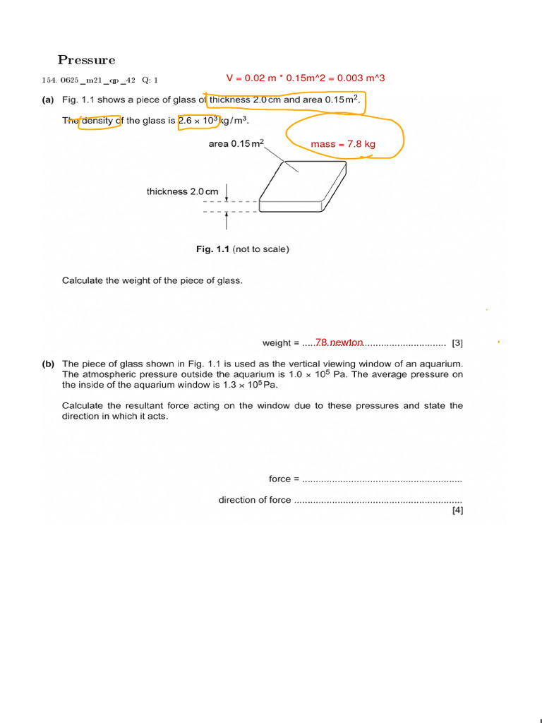 Pressure QP (To Print) | PDF | Science & Mathematics