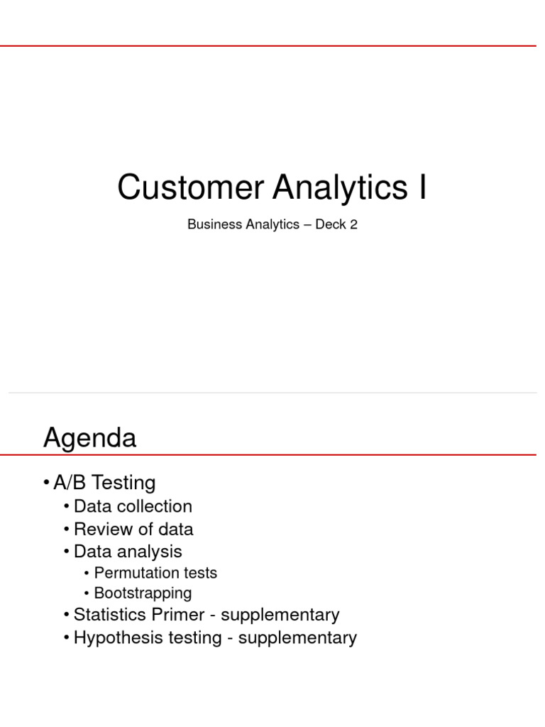 Customer Analytics | PDF | Analytics | Bootstrapping (Statistics)