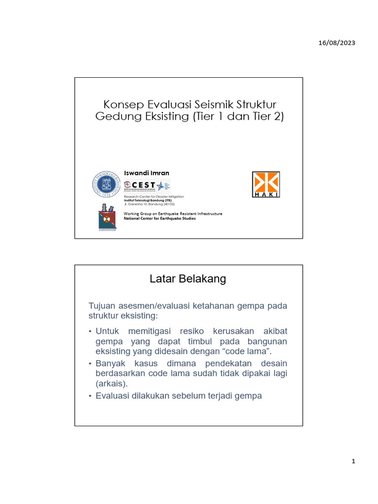 Prof. Ir. Iswandi Imran - Tier 1 Dan Tier 2 | PDF