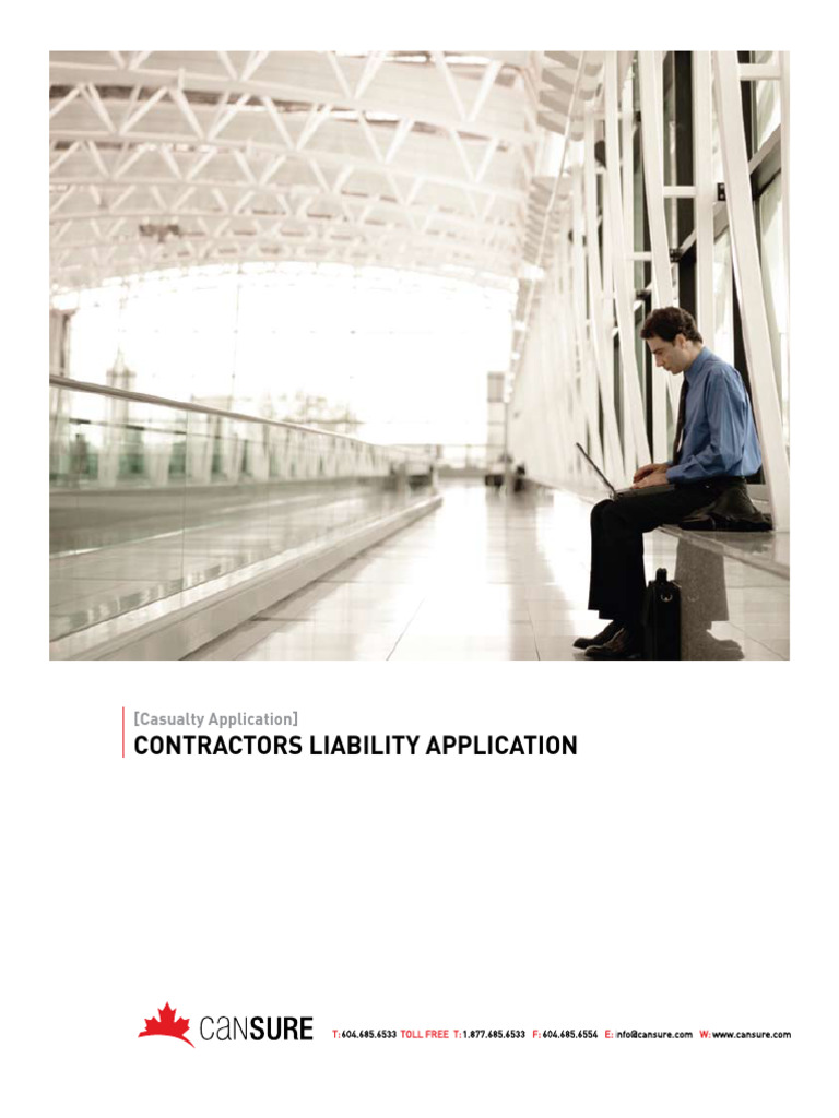 Contractors Liability Application PENTOR | PDF | Insurance | Deductible
