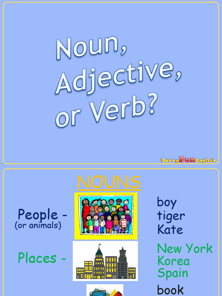 Nouns Adjectives and Verbs | PDF | Language Arts & Discipline