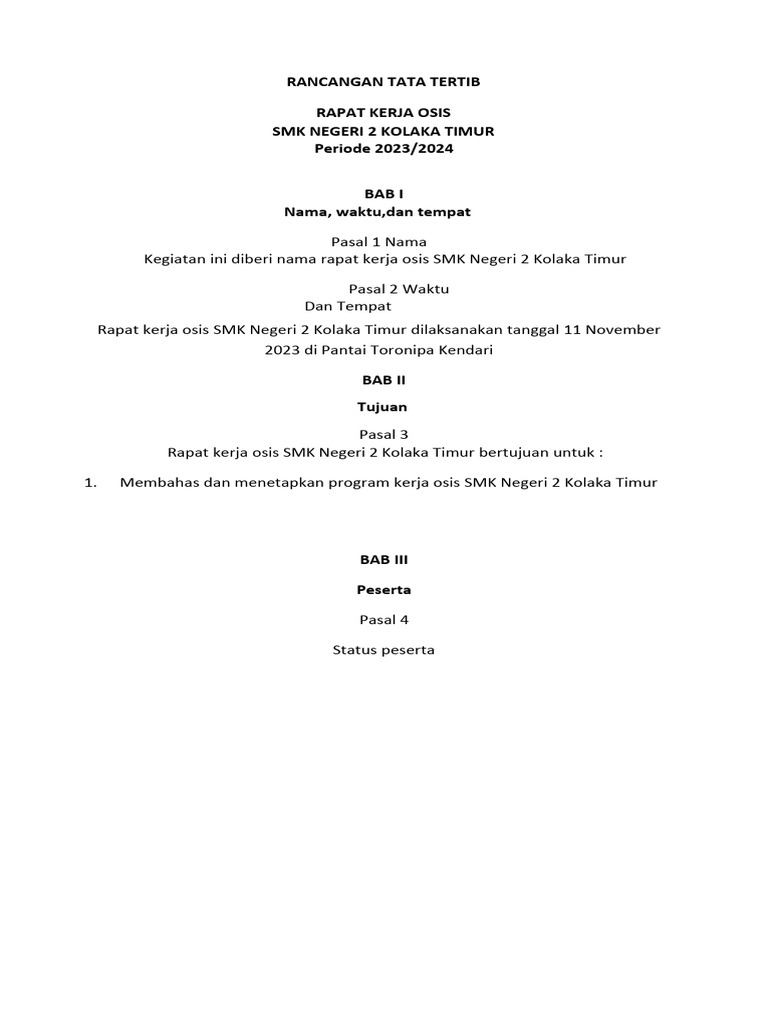 Tata Tertib Sidang Raker Osis - Compress | PDF