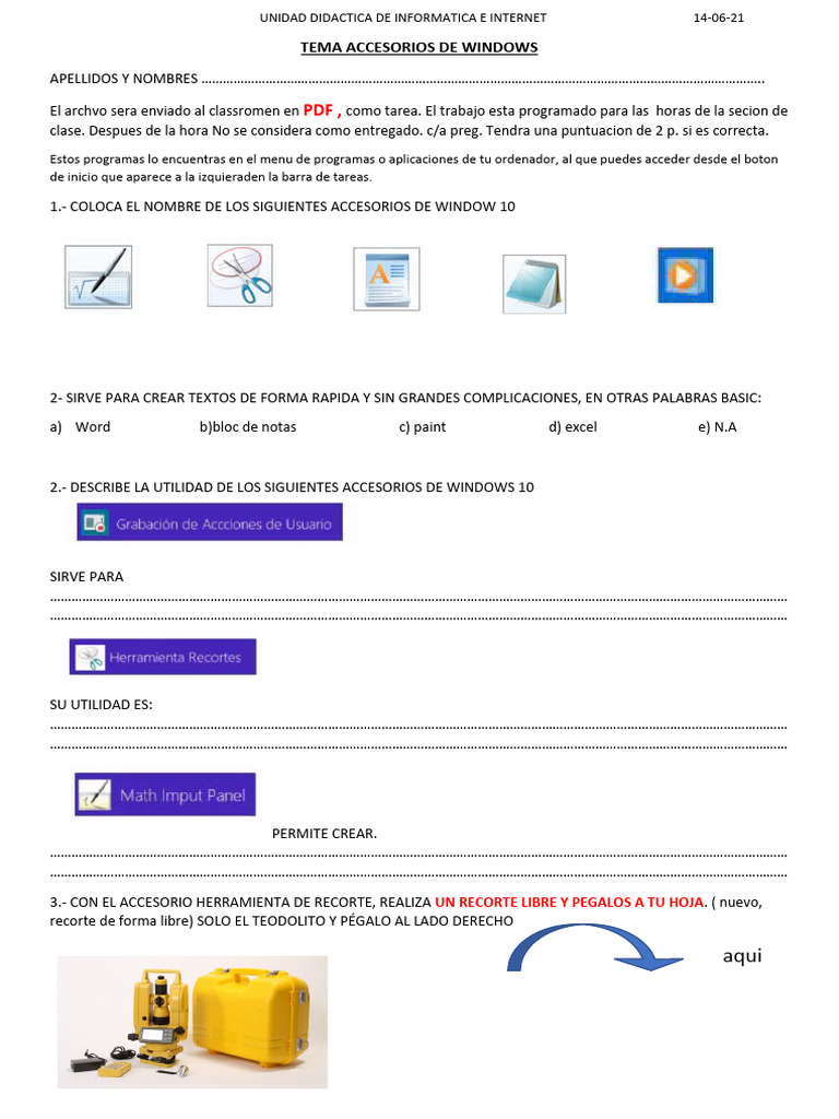 ACCESORIOS DE WINDOWS (1) | PDF | Familias de sistemas operativos | Ciencias de la Computación