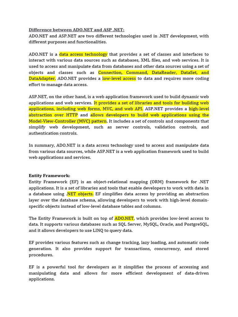 Entity Framework | Download Free PDF | Entity Framework | Databases