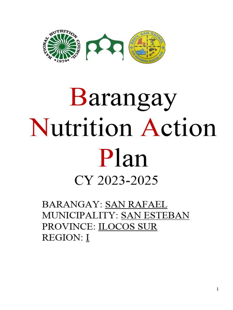 BNAP 2023-2025 for Barangay San Rafael | PDF | Malnutrition | Human ...