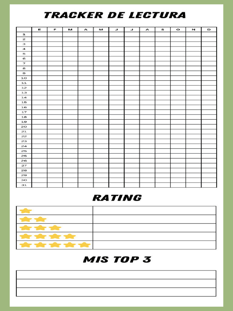 Tracker de Lectura | PDF