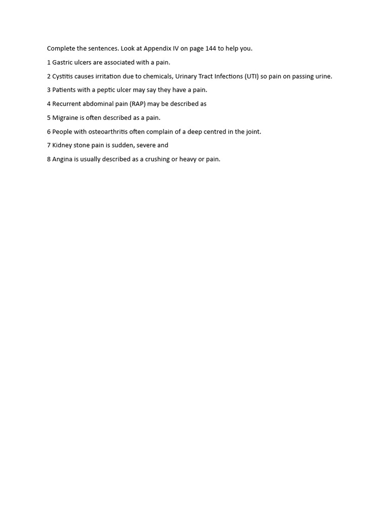 Complete The Sentences | PDF