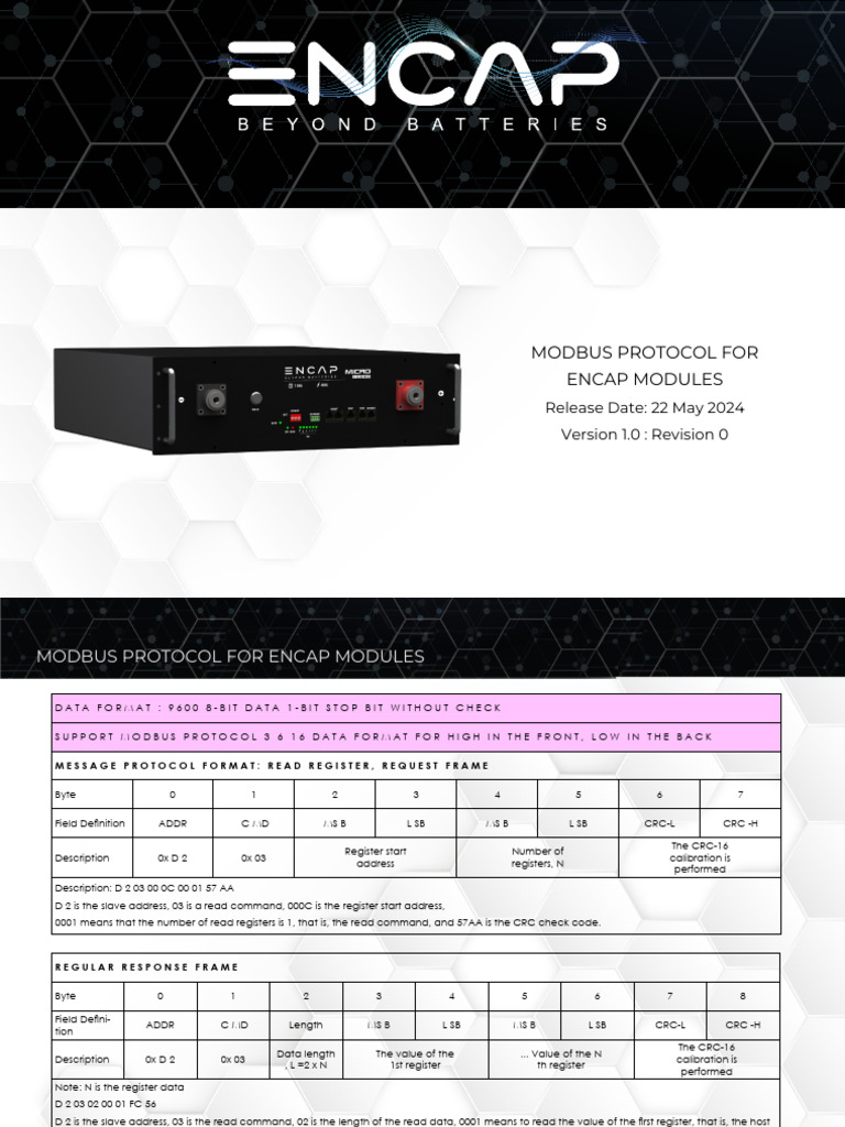 MODBUS Protocol For ENCAP MODULE | PDF | Electrical Engineering | Computer Engineering