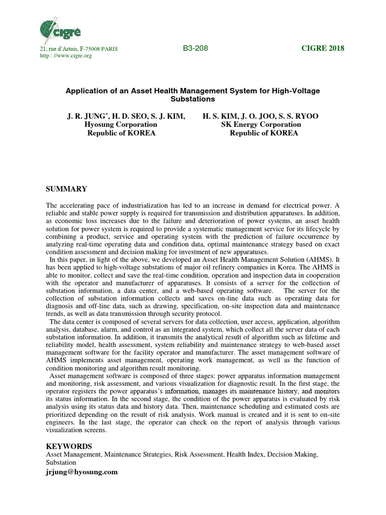 B3-208-2018 - Application of An Asset Health Management System For High ...