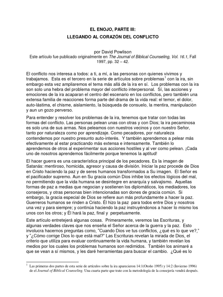 El Enojo 3 - David Powlison | PDF | Pecado | Amor