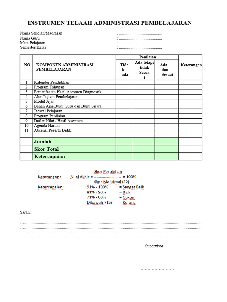 Instrumen Evaluasi Pembelajaran | PDF