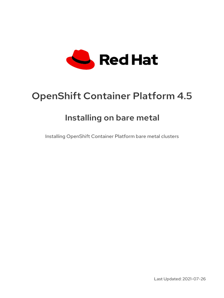 Openshift Container Platform-4.5-Installing On Bare Metal-En-Us | PDF ...