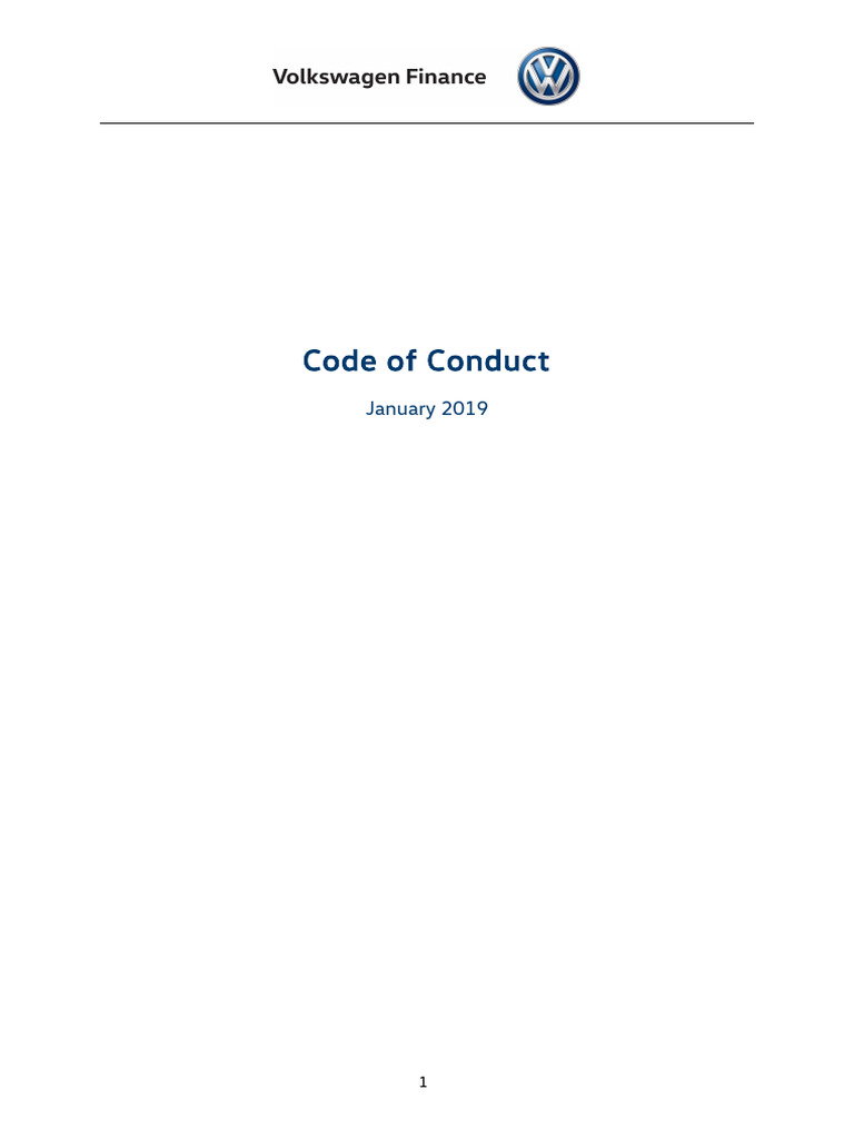Volkswagen-Finance Code-of-Conduct EN 2019 | PDF | Occupational Safety ...