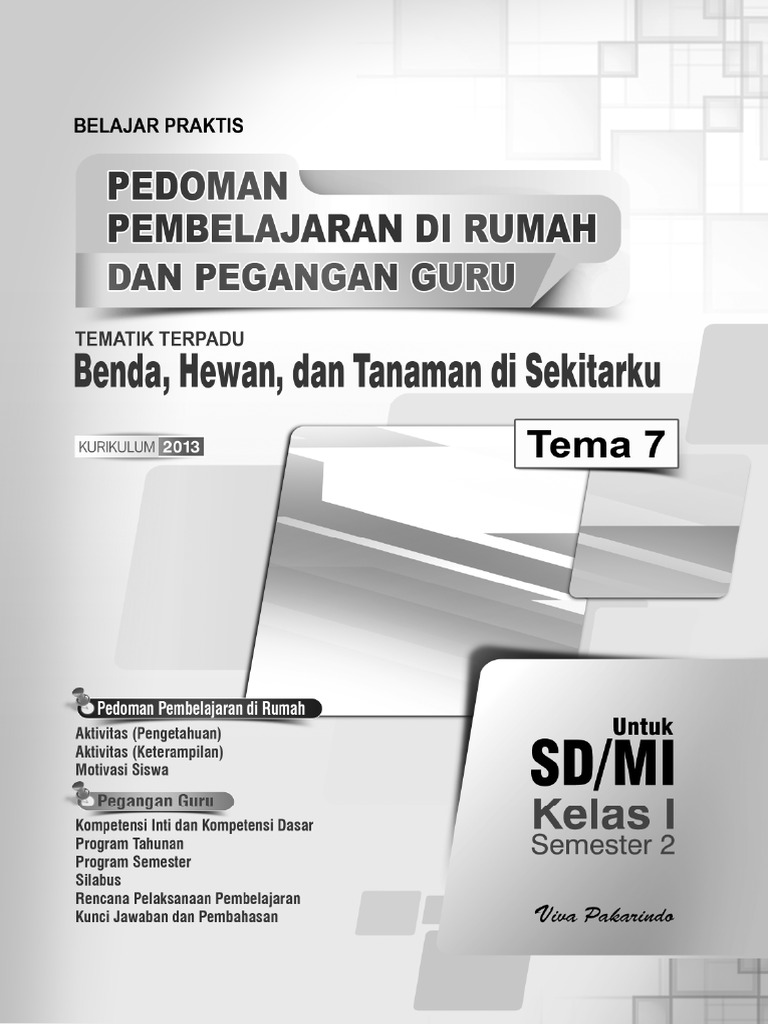 PG Kelas I - Tema 7 - Benda, Hewan, Dan Tanaman Di Sekitarku | PDF | Seni & Disiplin Bahasa ...