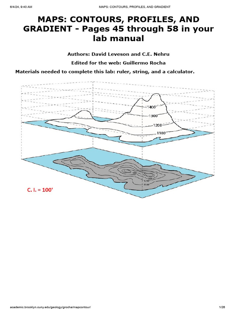 MAPS_ CONTOURS, PROFILES, AND GRADIENT | Download Free PDF | Contour ...