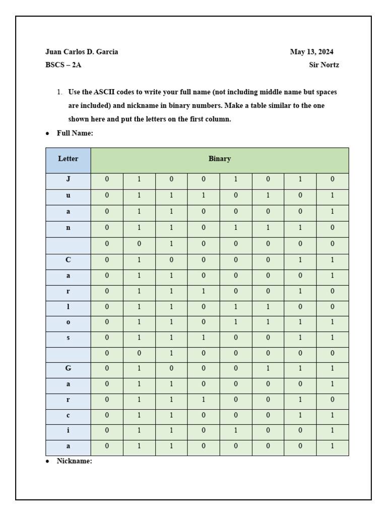 Ascii Codes Revisitedgarcia Pdf Ascii Computer Engineering