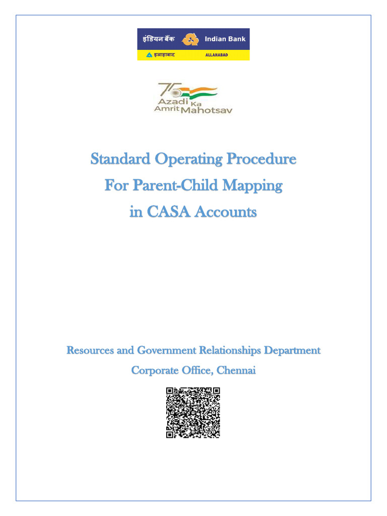 SOP For Parent - Child Mapping in CASA Accounts | PDF | Debit Card | Banks SOP For Parent - Child Mapping in CASA Accounts | PDF | Debit Card | Banks