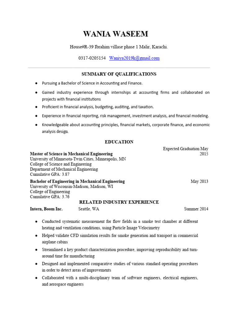 Sample Resume Format For Graduate Directory (2 Pages Only) | PDF | Nanoparticle | Accounting