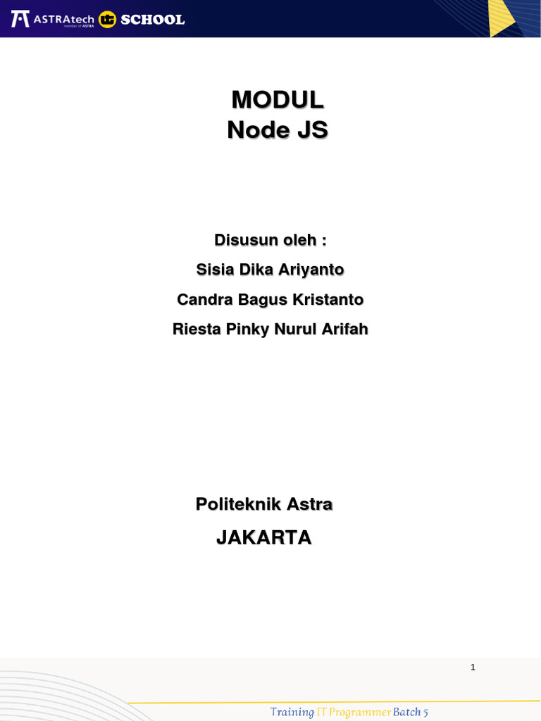 Panduan Praktikum Node.js Lengkap | PDF
