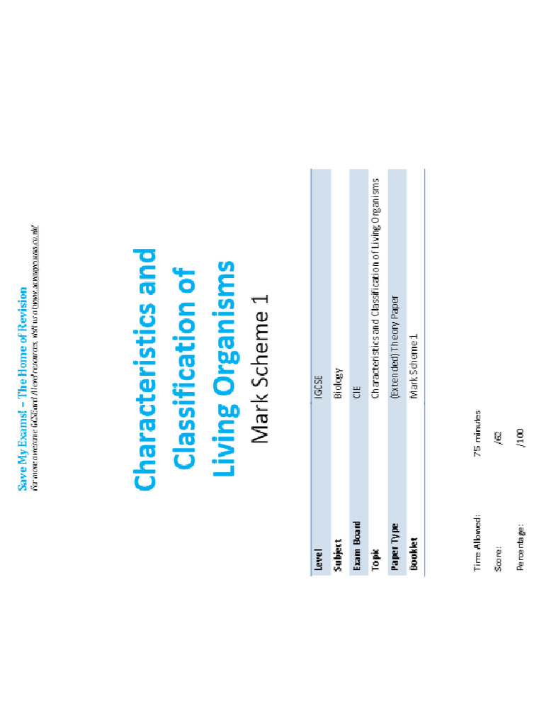 1.1-Characteristics and Classification of Living Organisms - Igcse-Cie-Biology - Ext-Theory-qp 1 ...
