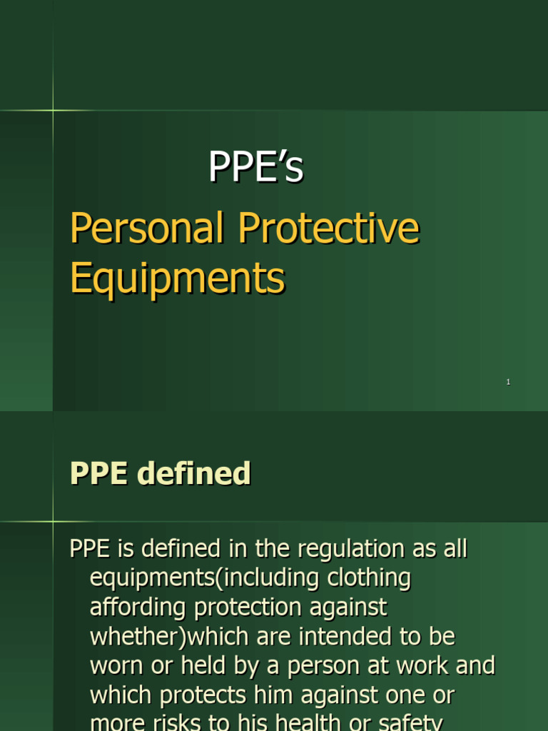 PPE PRESENTATION | Download Free PDF | Personal Protective Equipment ...