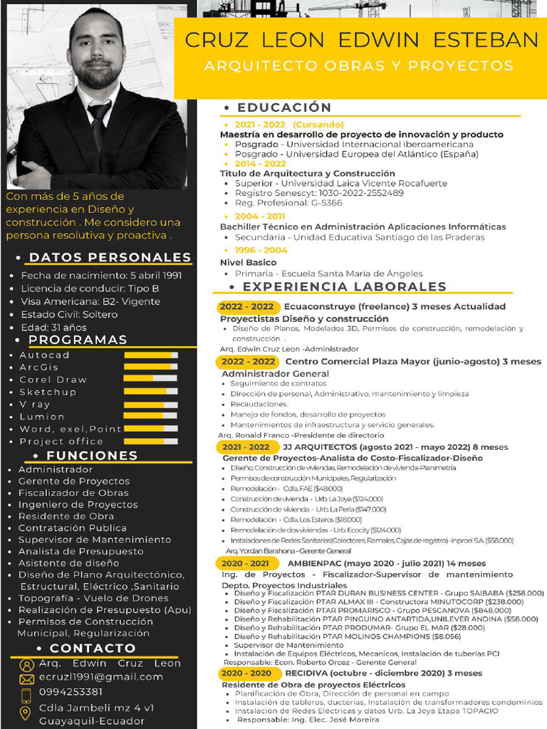 Cv-Arq Edwin Cruz Leon - PDF (1) - Compressed | PDF