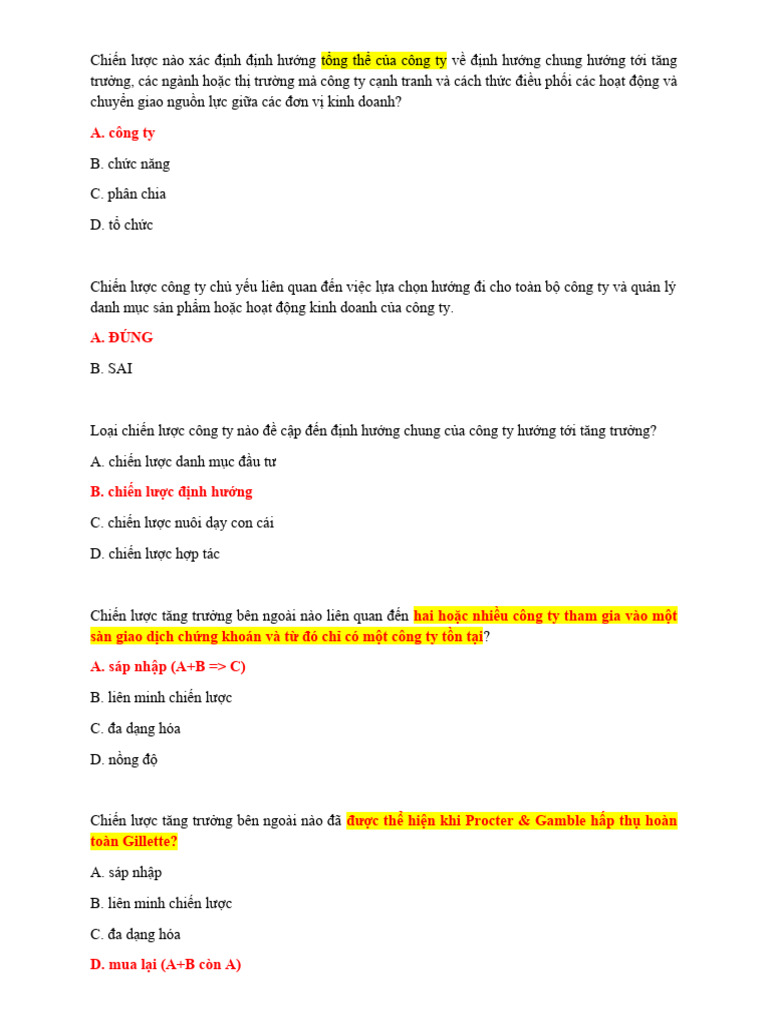 (Chapter 5) Corporate Strategy (Vietnamese) | PDF