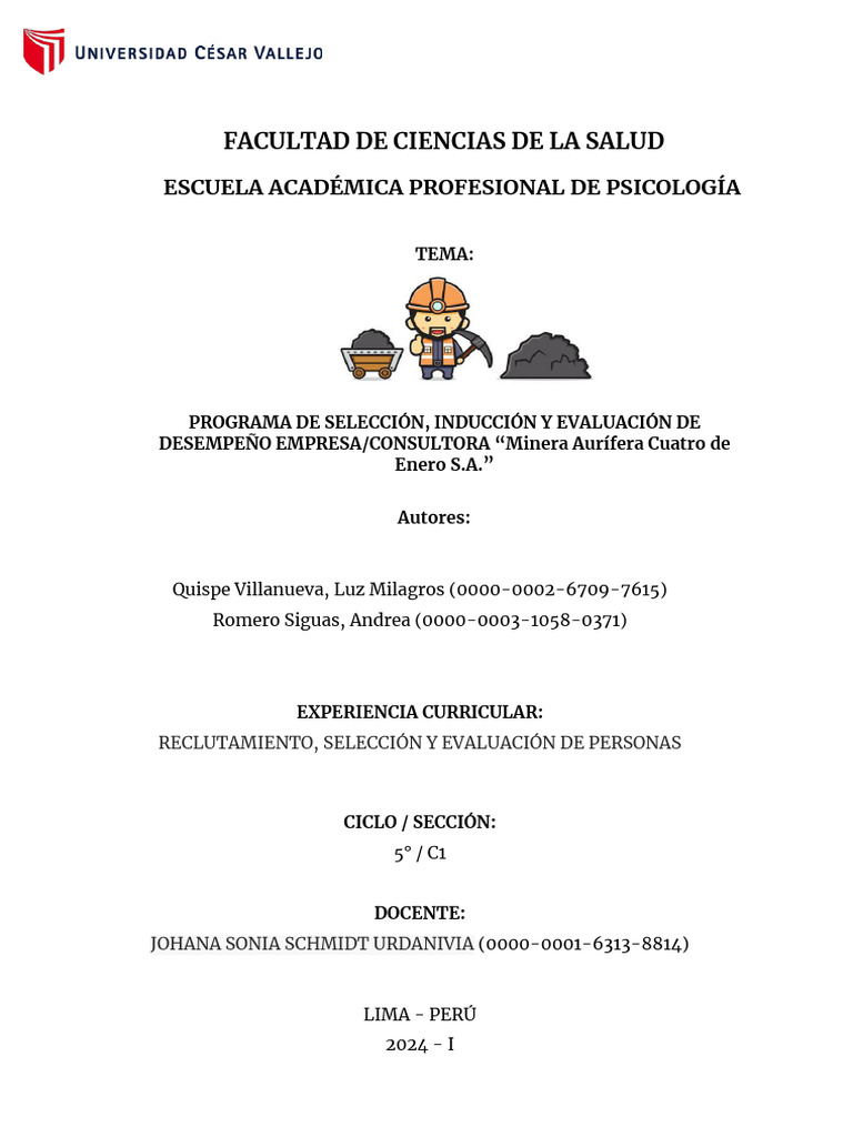 INDICE DE PROGRAMA FINAL (1) (Reparado) | PDF | Reclutamiento | Minería