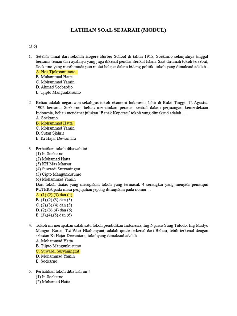 Latihan Soal Sejarah | PDF