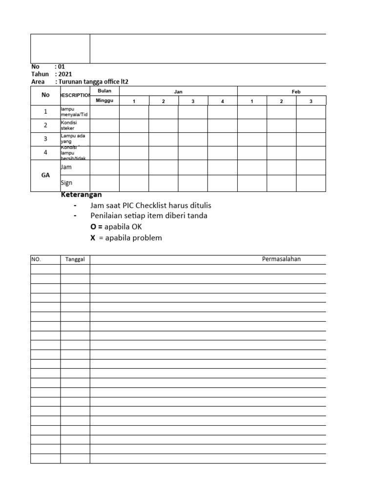 Fr-Ga-020 Checklist Emergency Lamp | PDF